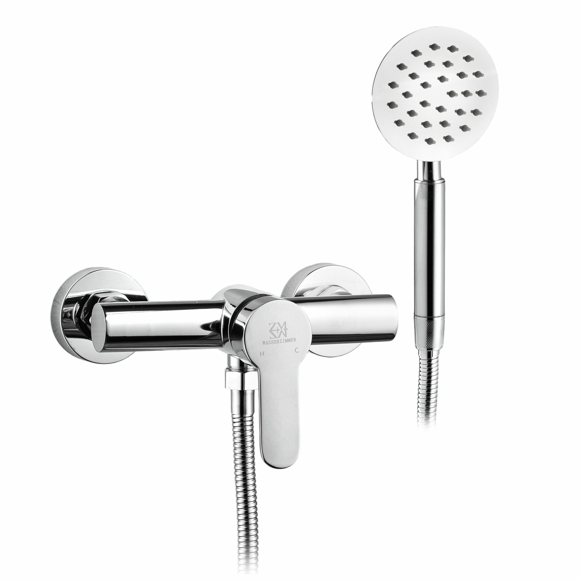 Смеситель для ванной Wasser Zimmer, без излива, хромированный, с душевым комплектом