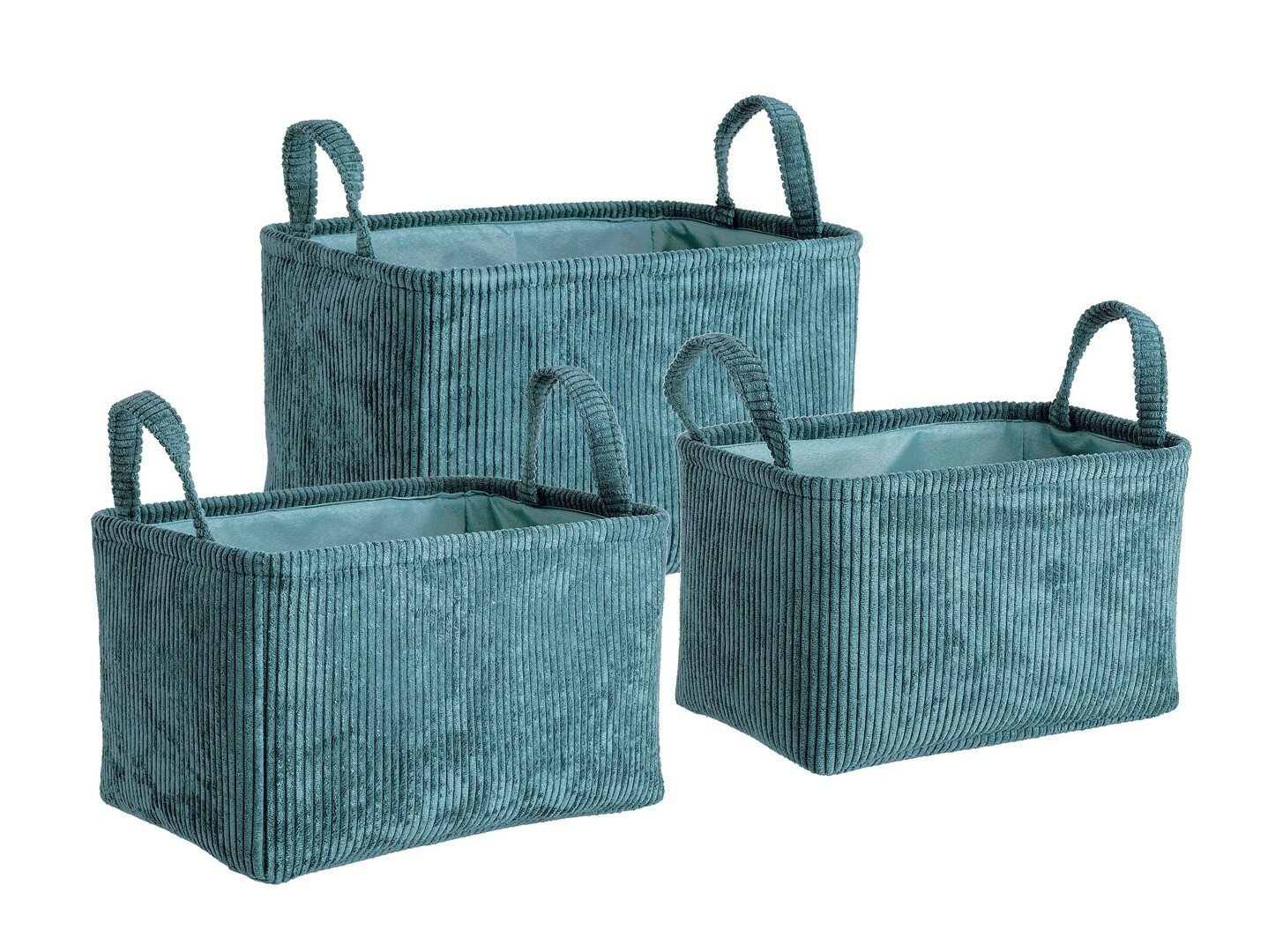 Корзина набор 3 шт BIZZOTTO SHIRLEY RECT TEAL BLUE 0219073 300х200х180h; 340х230х200h; 380х260х220h