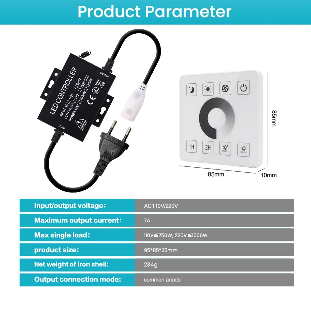 GAHADA сенсорный диммер 750/1500Вт для светодиодной ленты 1500W 220V EU Plug
