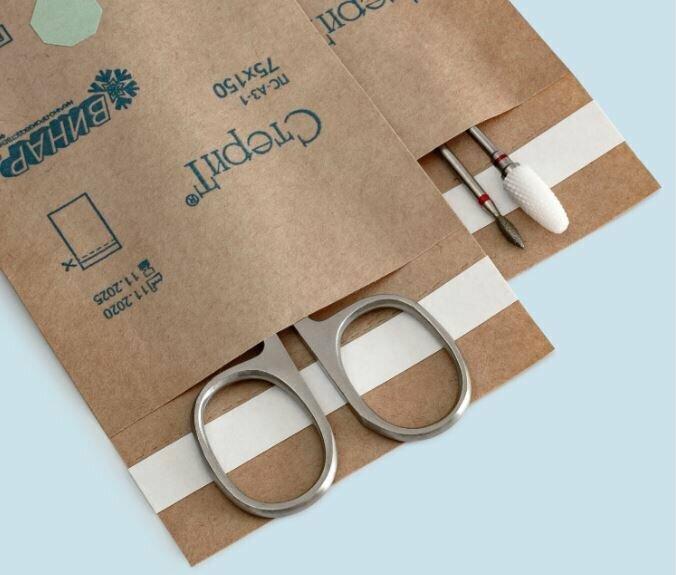 Крафт пакет 75х150 мм для стерилизации 100 шт, Винар (Набор из 2 шт.)