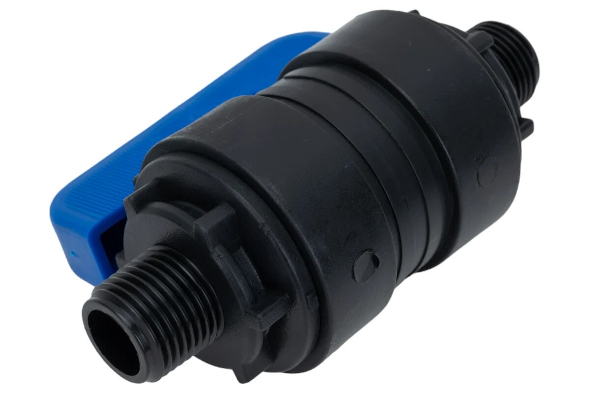 VALFEX компрессионный шаровой кран ПНД НР/НР резьба разборный 1/2'-1/2' Ду16