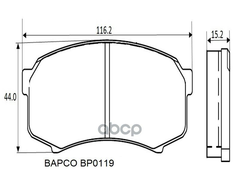 Колодки тормозные дисковые задние, комплект, шт BAPCO арт. BP0119