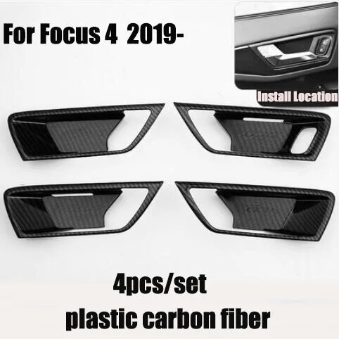 Для Ford Focus 3 4 Mk3 MK4 седан хэтчбек 2012-2021 аксессуары для стайлинга автомобиля внутренняя ручка Чаша отделка Декоративная наклейка