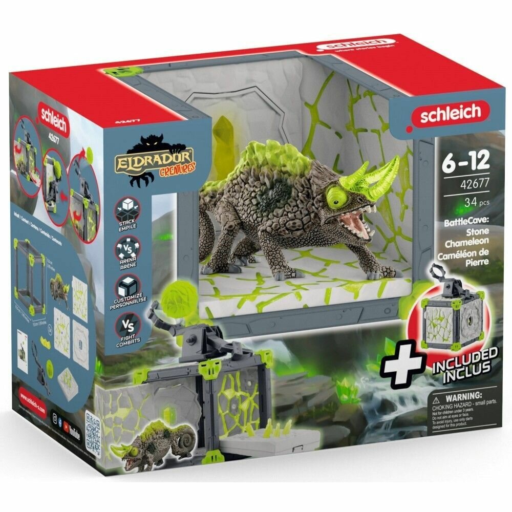 Набор Schleich Eldrador 42677 Боевая пещера Камня и Каменный хамелеон
