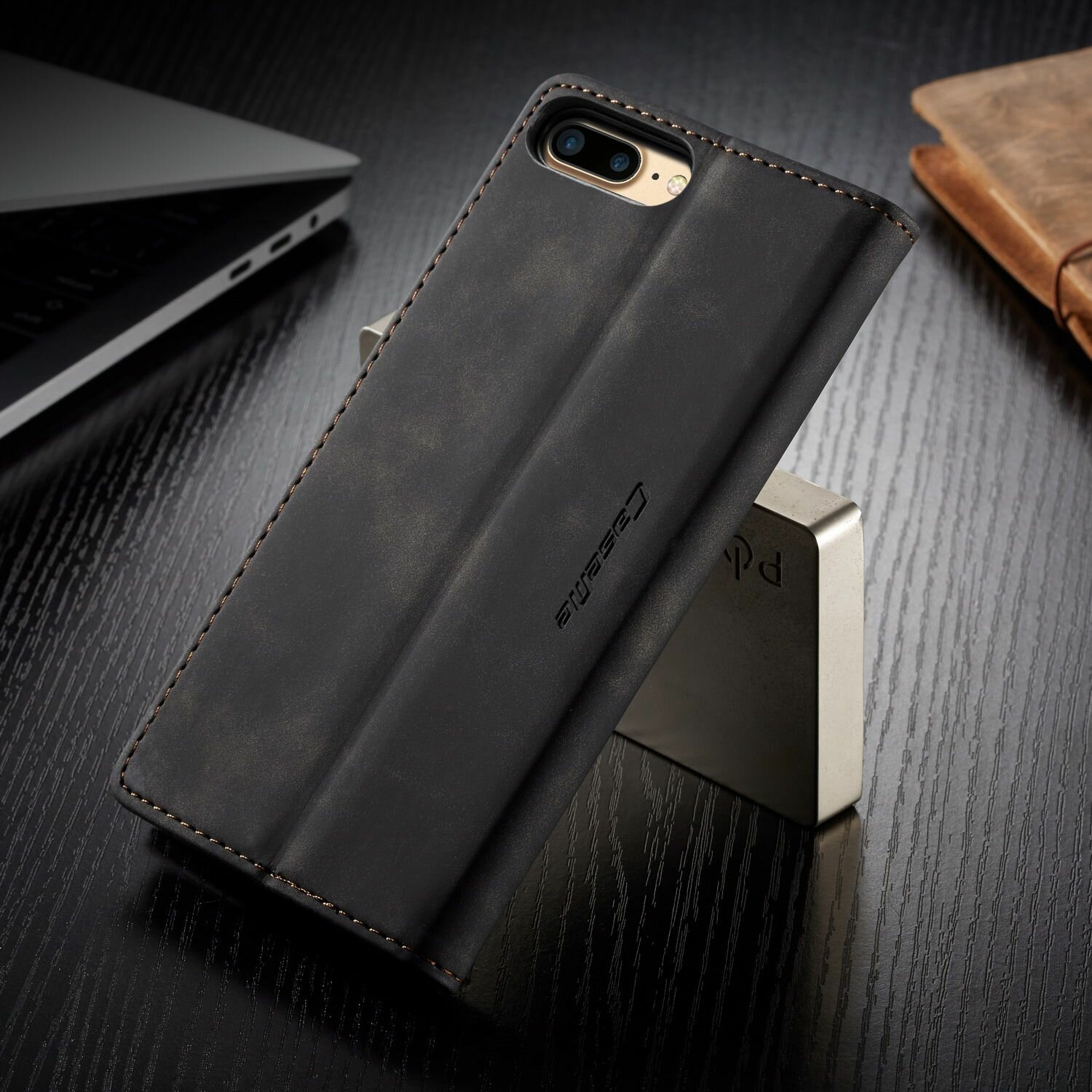 Чехол-книжка CaseMe Matte iPhone 7 Plus /8 Plus черный