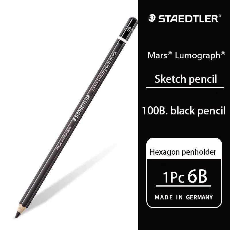 STAEDTLER 100B Mars Lumograph набор графитных карандашей HB/2B/4B/6B/7B/8B 1Pc 6B