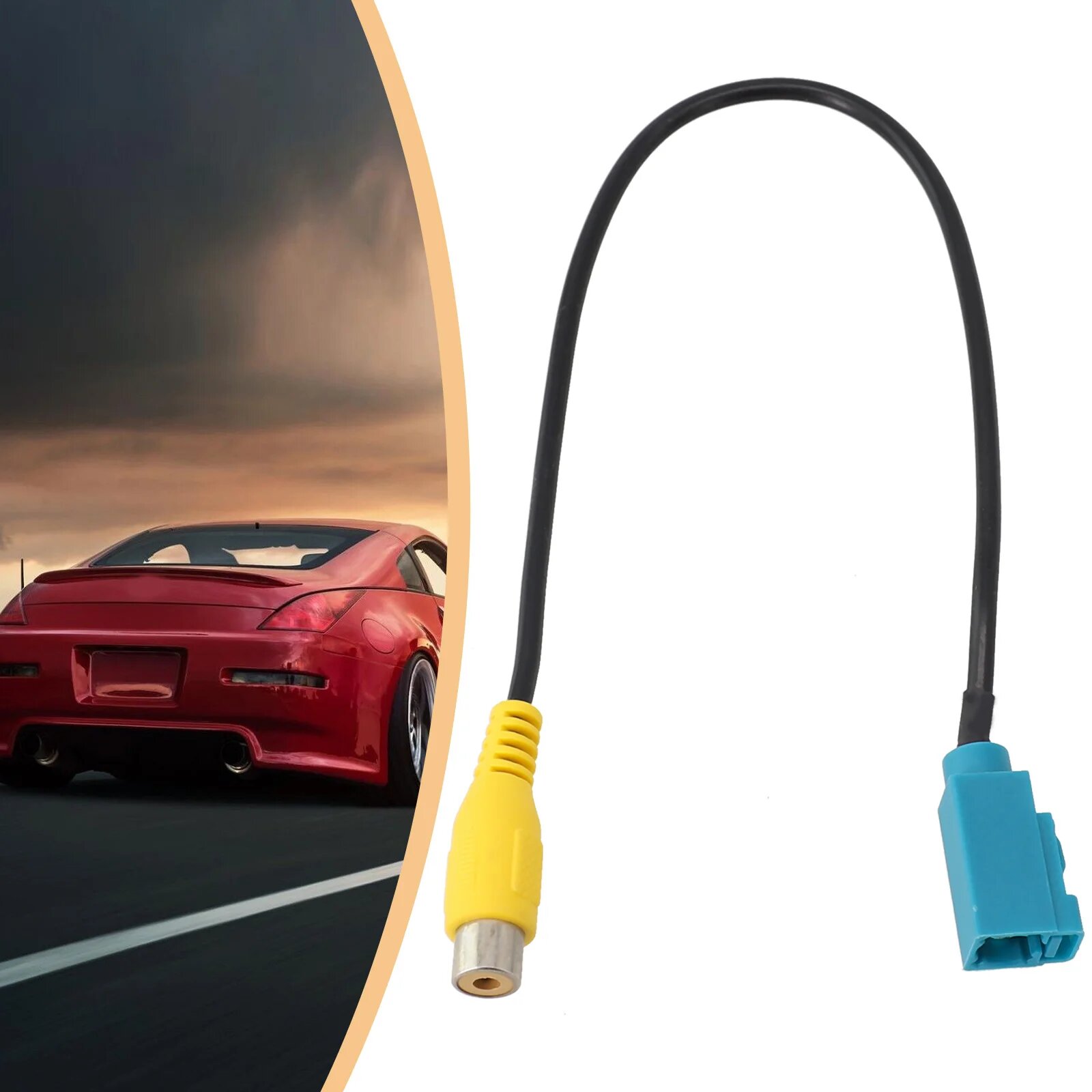 1x кабель-адаптер для камеры заднего вида для Mercedes-Benz C E W204 W212, металлический и пластиковый, 30 см, черный кабель-адаптер для камеры