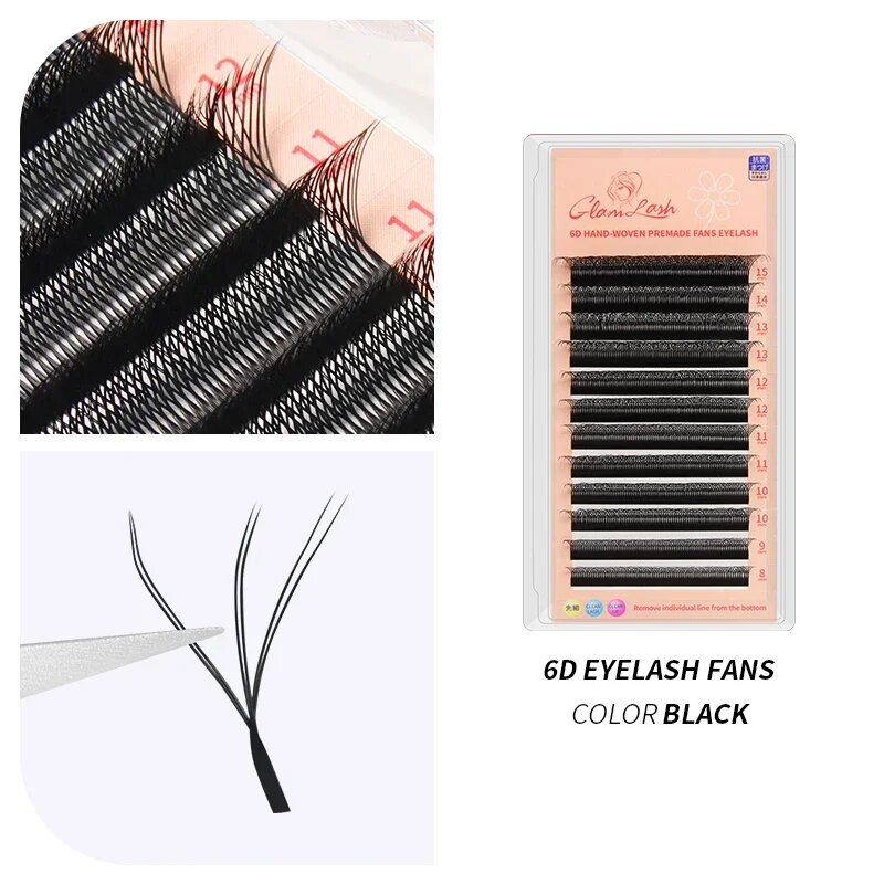 GLAMLASH 9 мм D-изгиб 2tips 3D W Black