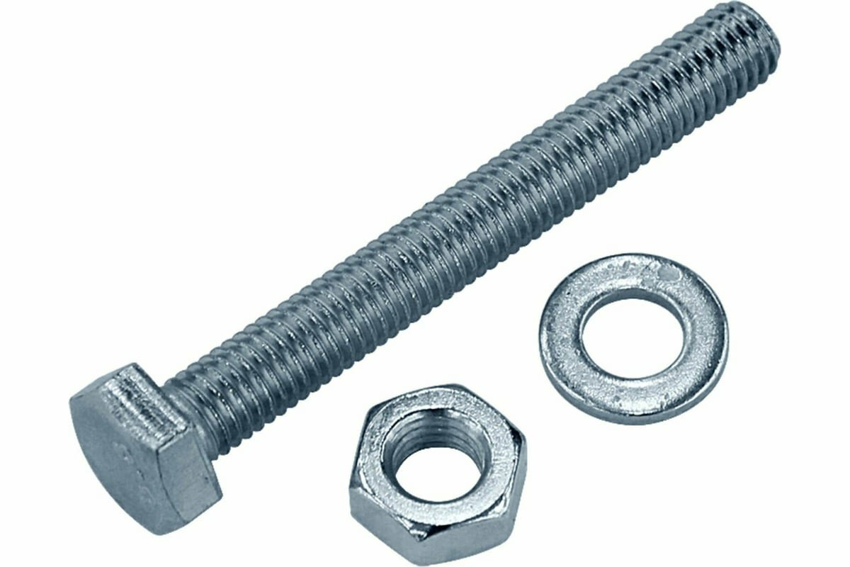 Tech-Krep болт DIN933 шестигранной головкой оцинкованный М6x50 с гайкой и шайбами 6 шт