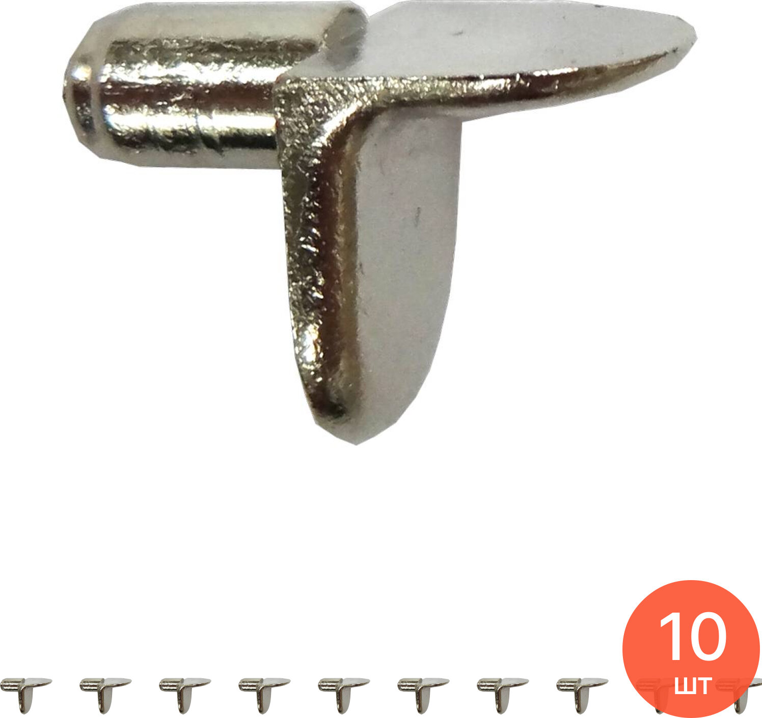 Держатель для полки Element / Элемент Г-образный, стальной, серый, 4шт. в упаковке / фурнитура для мебели, полкодержатель (комплект из 10 шт)