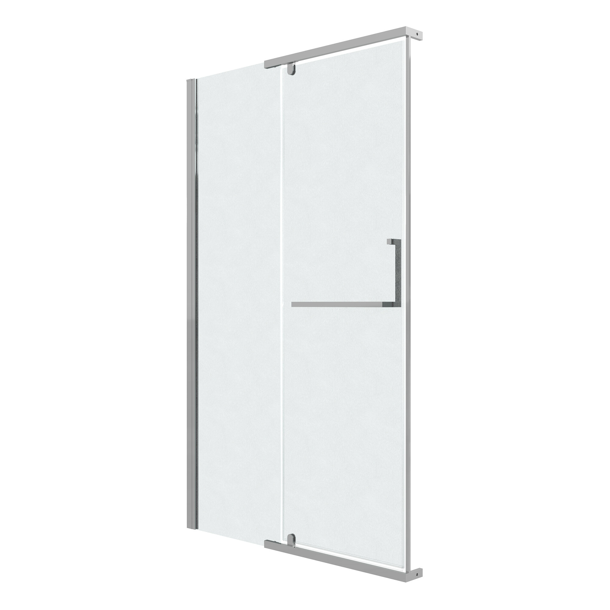 Дверь в нишу Grossman Pragma 100. K33.03.110.10.02 (110х195) хром, стекло шиншилла, распашная, 1 место