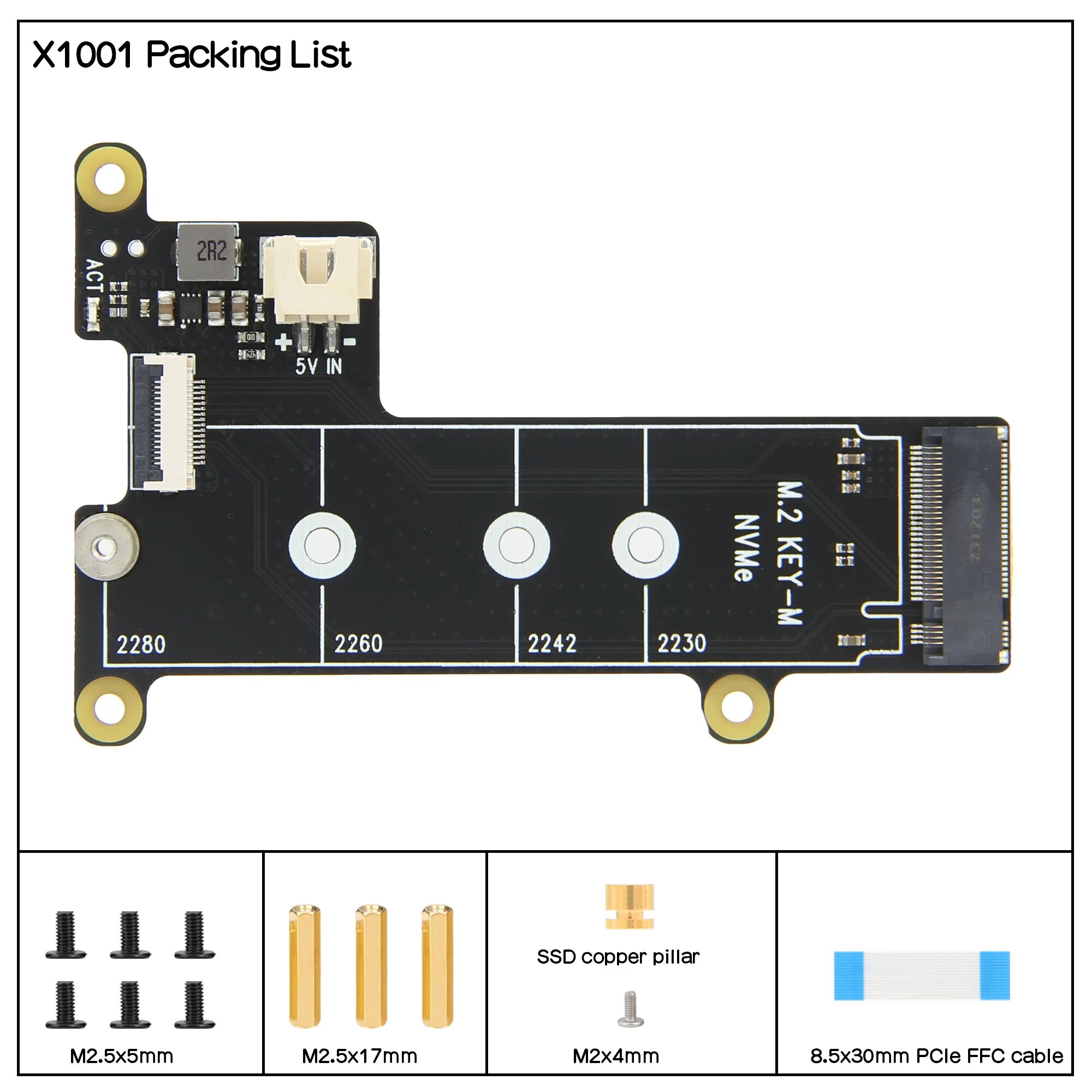 Geekworm X1001 PCI Express Shield для Raspberry Pi 5
