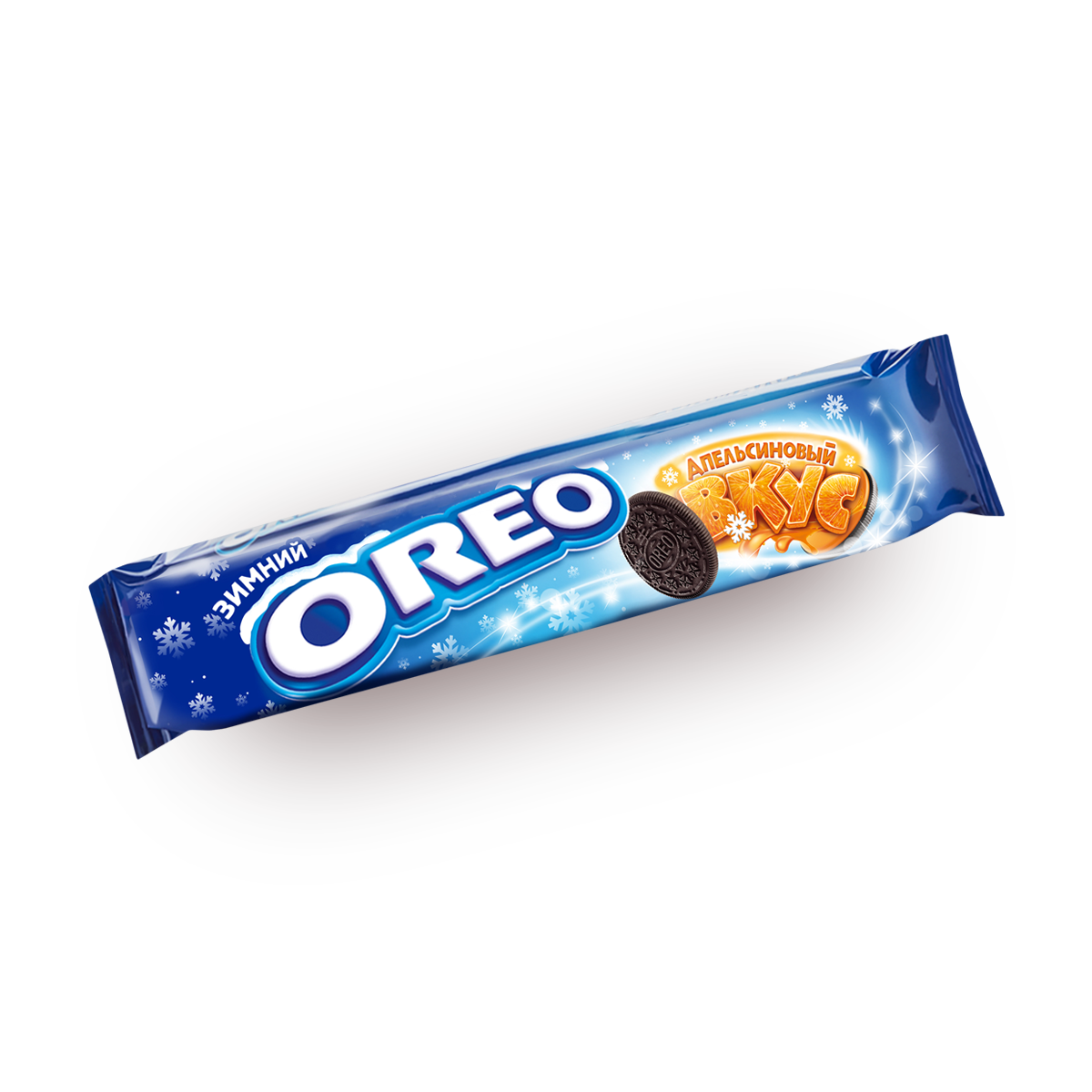 Печенье Oreo "Зимний", апельсиновый вкус, сахарное, флоу-пак, 1 шт