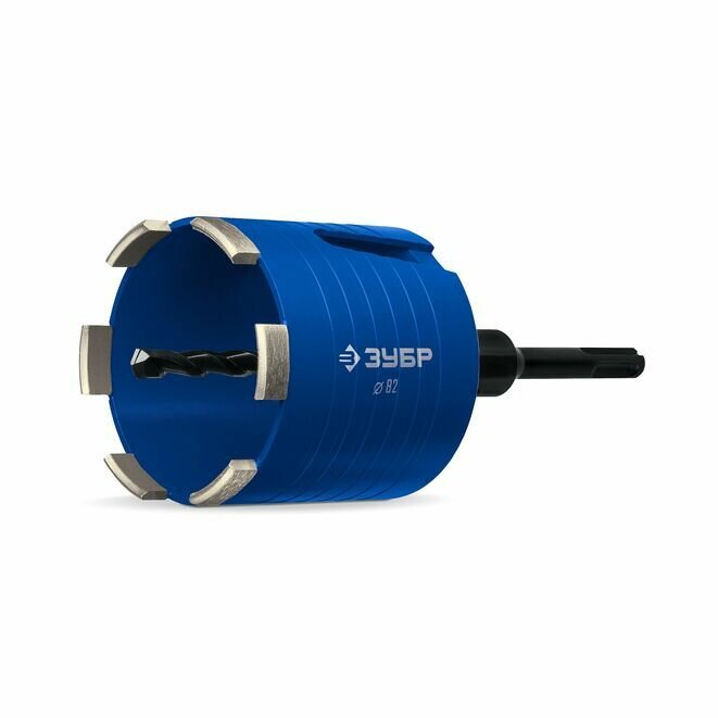 Коронка для подрозетников алмазная сегментная, Профессионал, ЗУБР АСК d 82 мм (М16; рабочая глубина 75 мм, лазерная сварка)