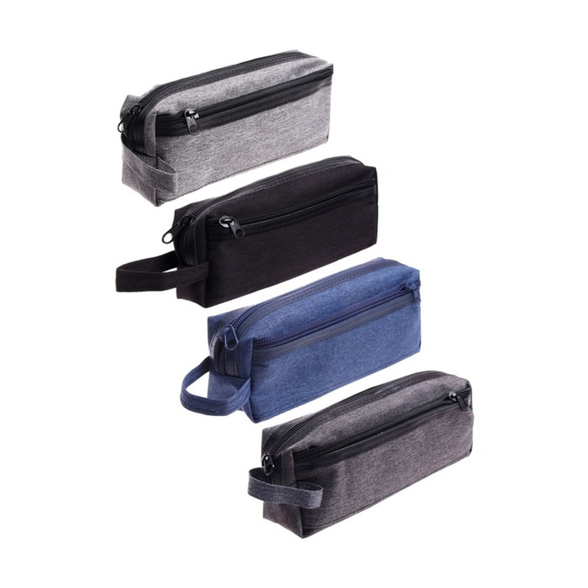 Пенал школьный Calligrata на молнии "Джинс", 2 отделения, цвета микс