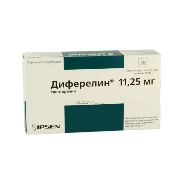 Диферелин лиофилизат д/приг суспензии для в/м и п/к введ пролонг действия 11,25 мг фл 1 шт