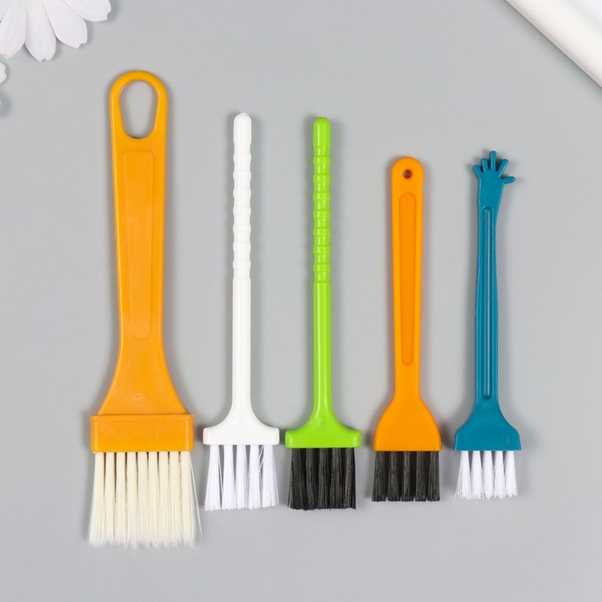 Набор кистей Арт Узор, № 5, шотландка, пластик, бежевый, 5 шт