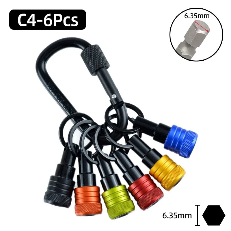 3/5/6/7 шт, держатель для отверток, брелок, 1/4 дюйма, удлинитель с шестигранным C4-6Pcs