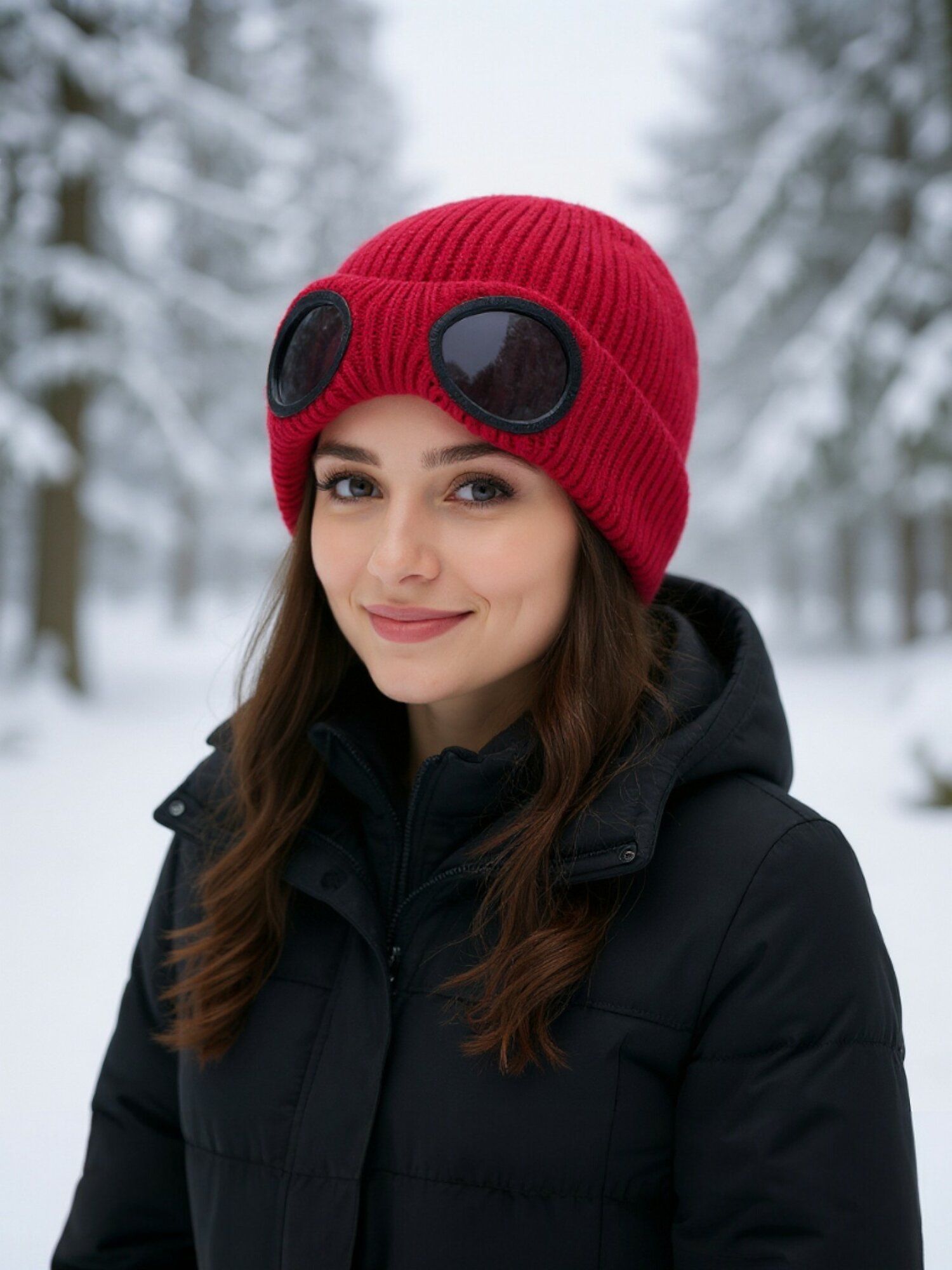 Шапка-бини с очками для мужчин и женщин