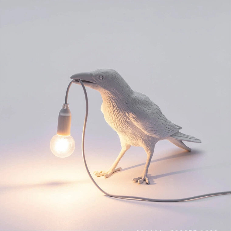 Бра форма ворона, Дизайнерское освещение в современном стиле, Белый, настольная лампа
