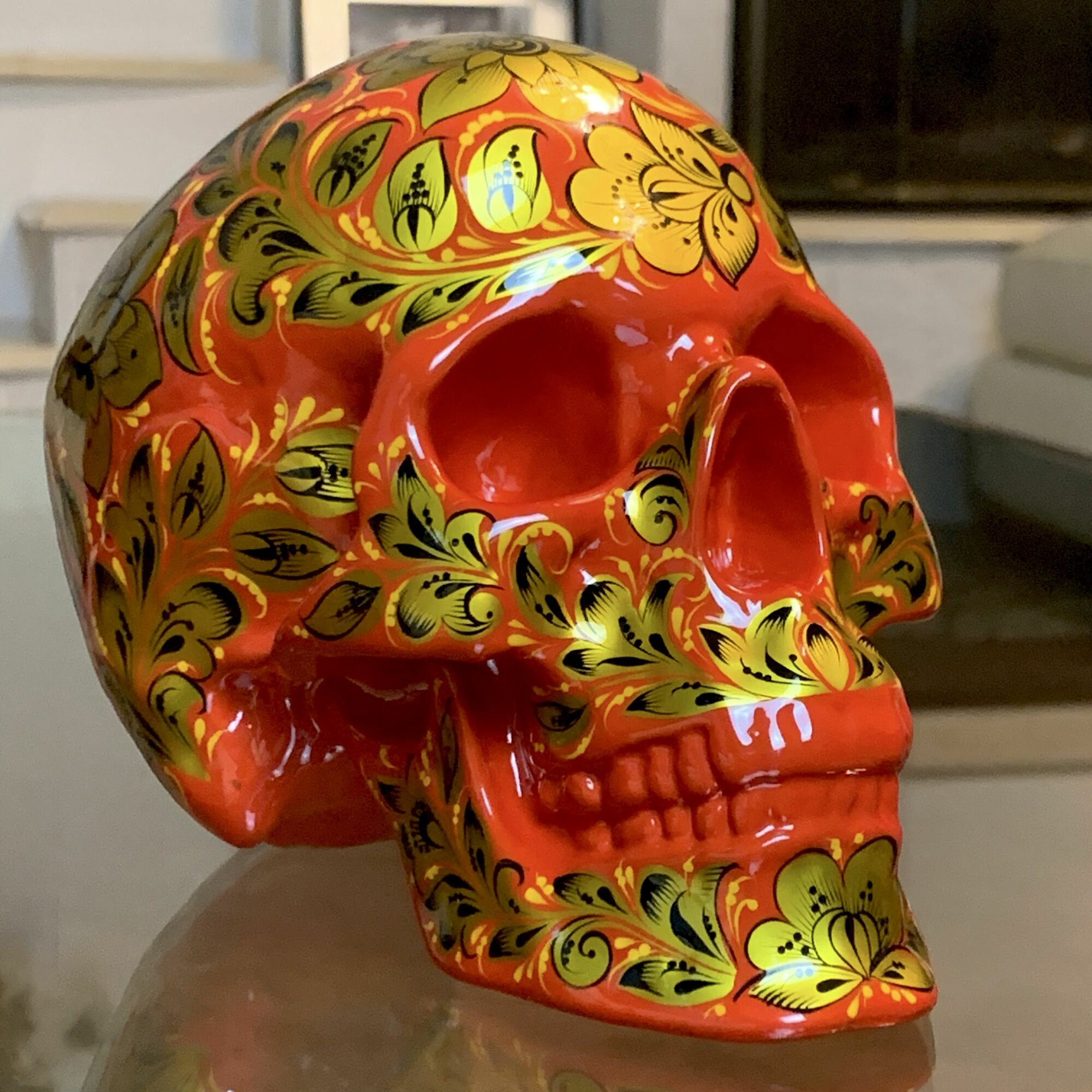 Скульптура "Череп" фарфоровая статуэтка интерьерная авторская ручная работа