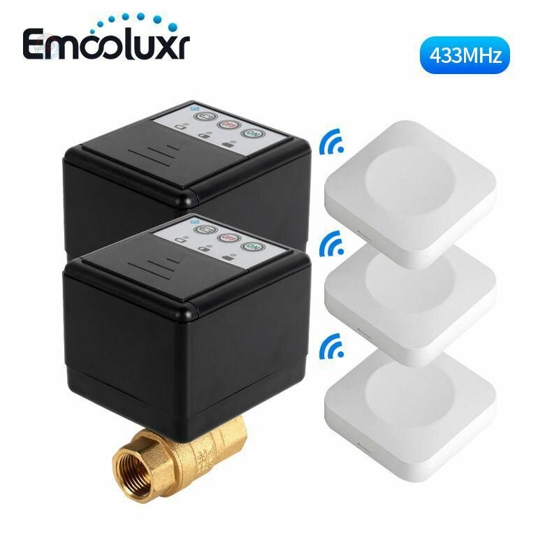Система защиты от протечек воды Emooluxr, беспроводные краны 2WDN15+3WZ811 с датчиками, автоматическое отключение воды, умная защита квартиры от затопления
