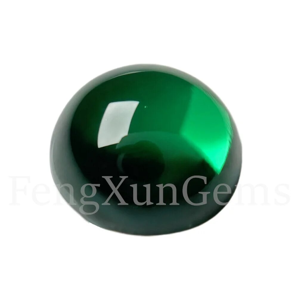 Круглый кабошон с плоским дном, зеленый нано-камень, синтетический нано-изумруд, устойчивый к высоким температурам, камень для ювелирных изделий, инкрустация