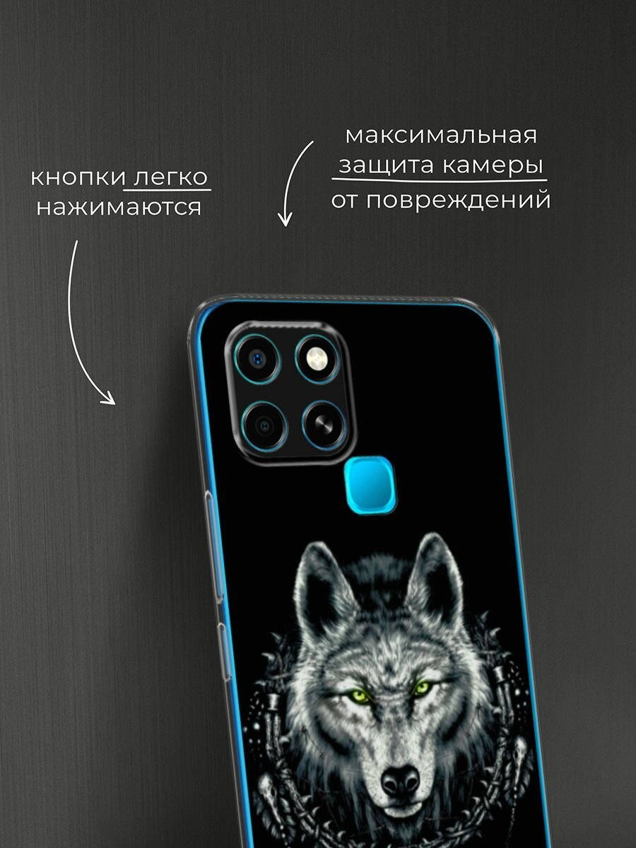 Чехол на Infinix Smart 6 / Инфиникс Смарт 6 с принтом "Волк оберег" — фото 1