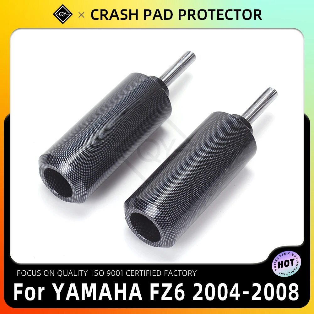 Мото слайдеры рамы Black Carbon Yamaha FZ6 2004-2008