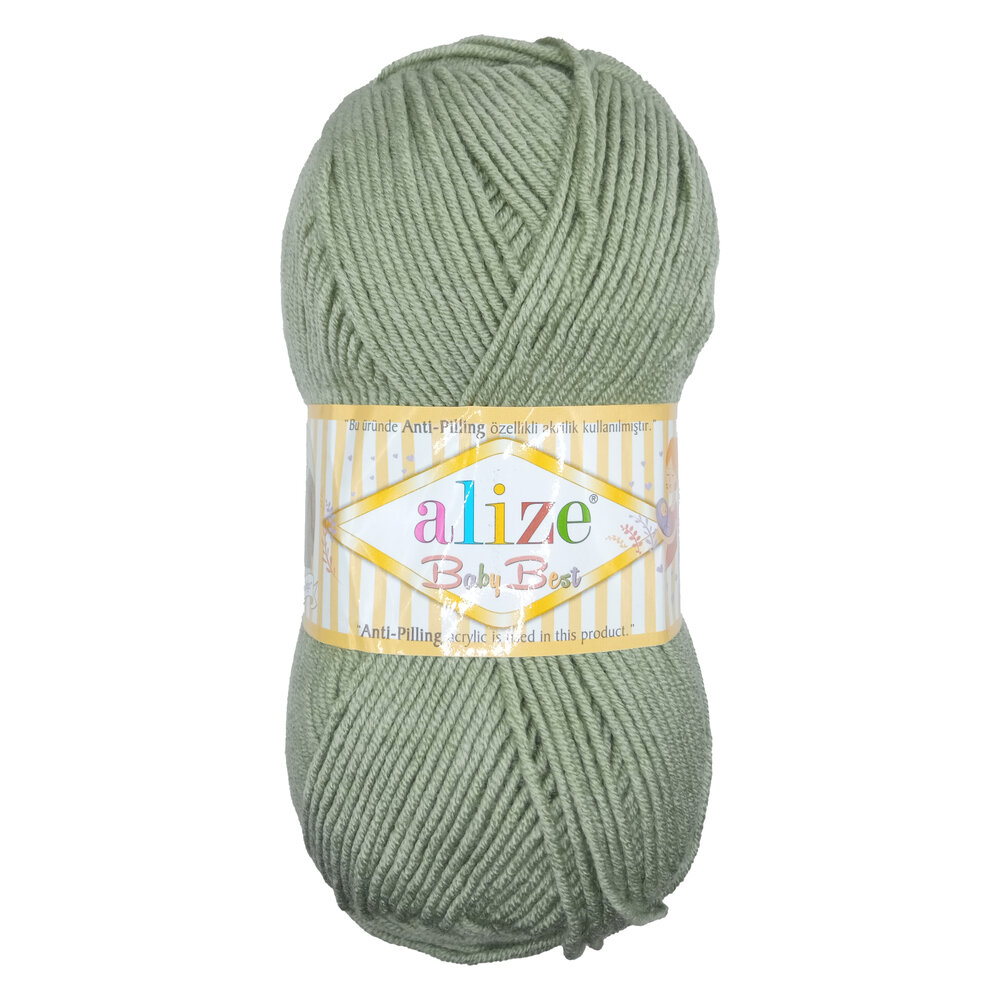 Пряжа для вязания Alize Baby best 138 оливковый 100 гр/240 м 10% бамбук, 90% антипилинг акрил