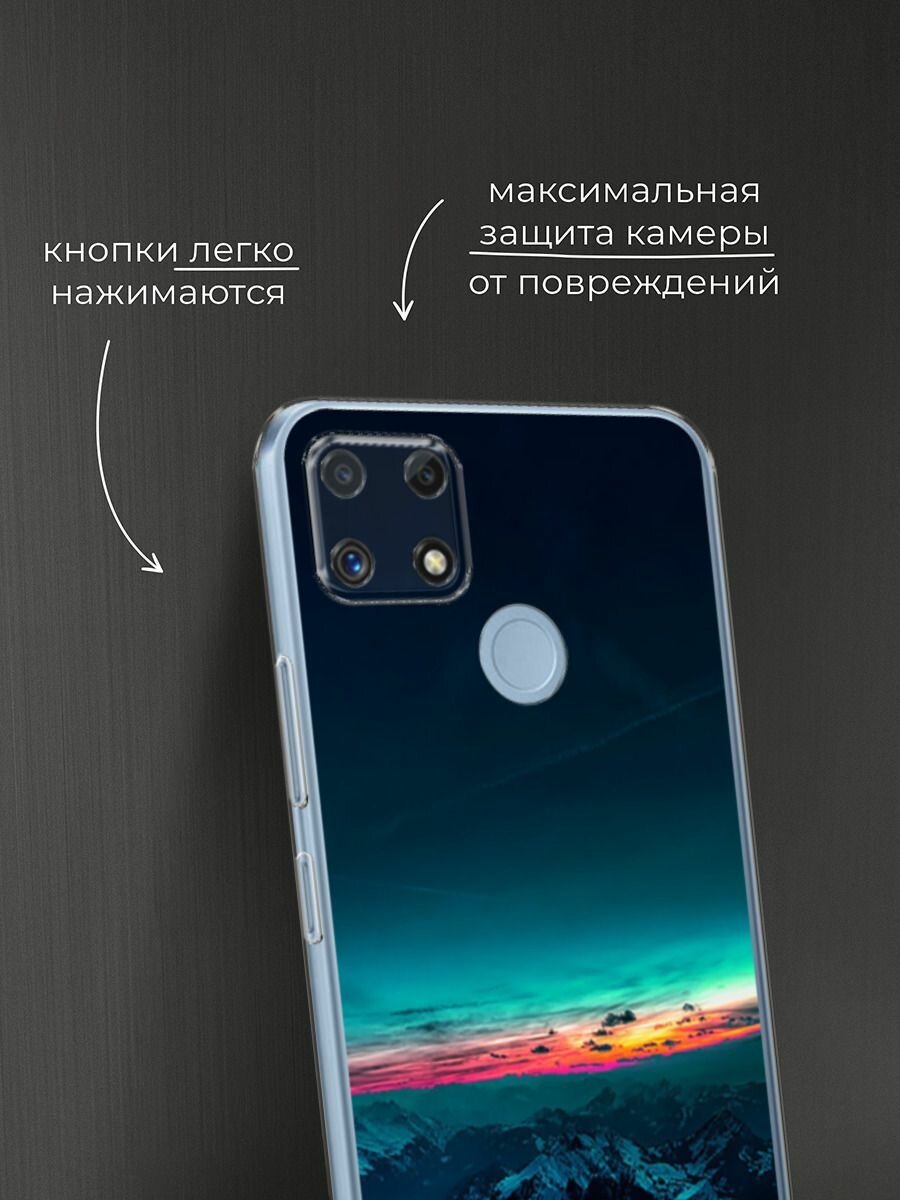 Чехол на Realme C25/C25s / Реалми С25/C25s с принтом "Закат в горах" — фото 1