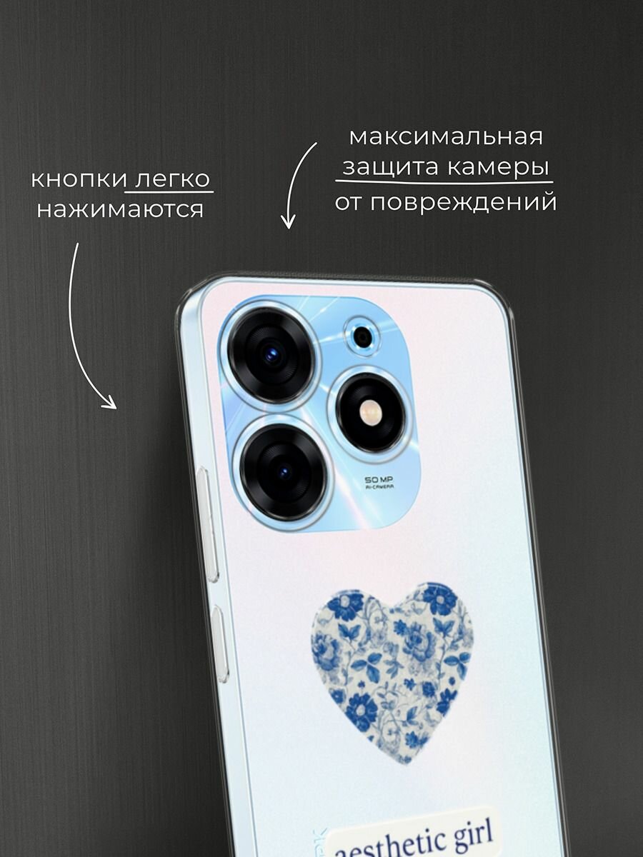 Чехол на Tecno Spark 10 Pro / Текно Спарк 10 Про с принтом "Aesthetic girl" — фото 1