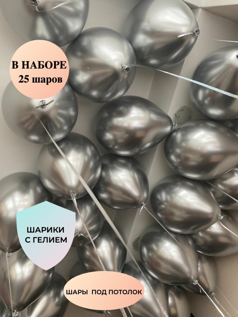 Воздушные шары с гелием под потолок, надутые в фонтан из латексных шаров 15 штук