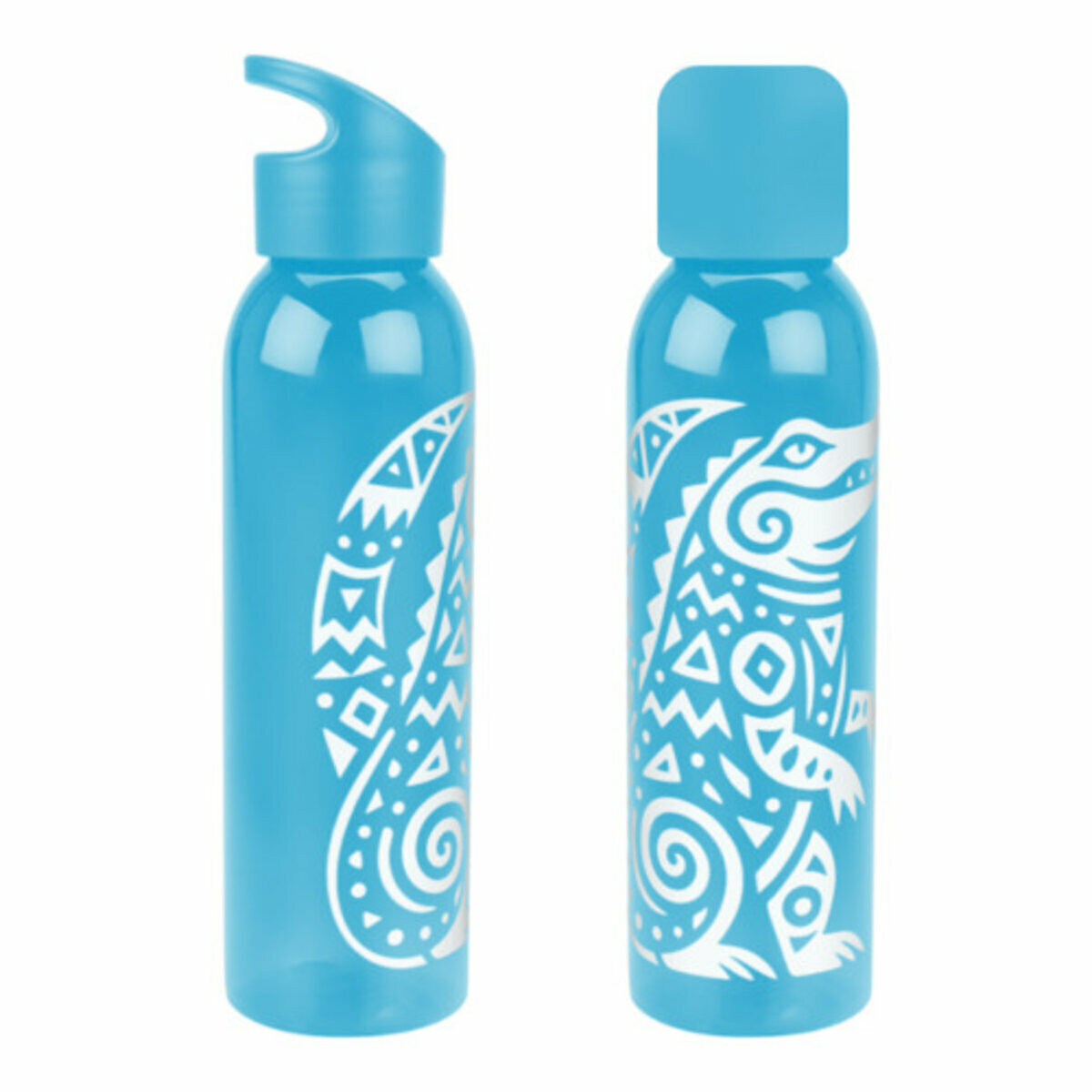 Бутылка для воды «Крокодил в этническом стиле» (голубой)