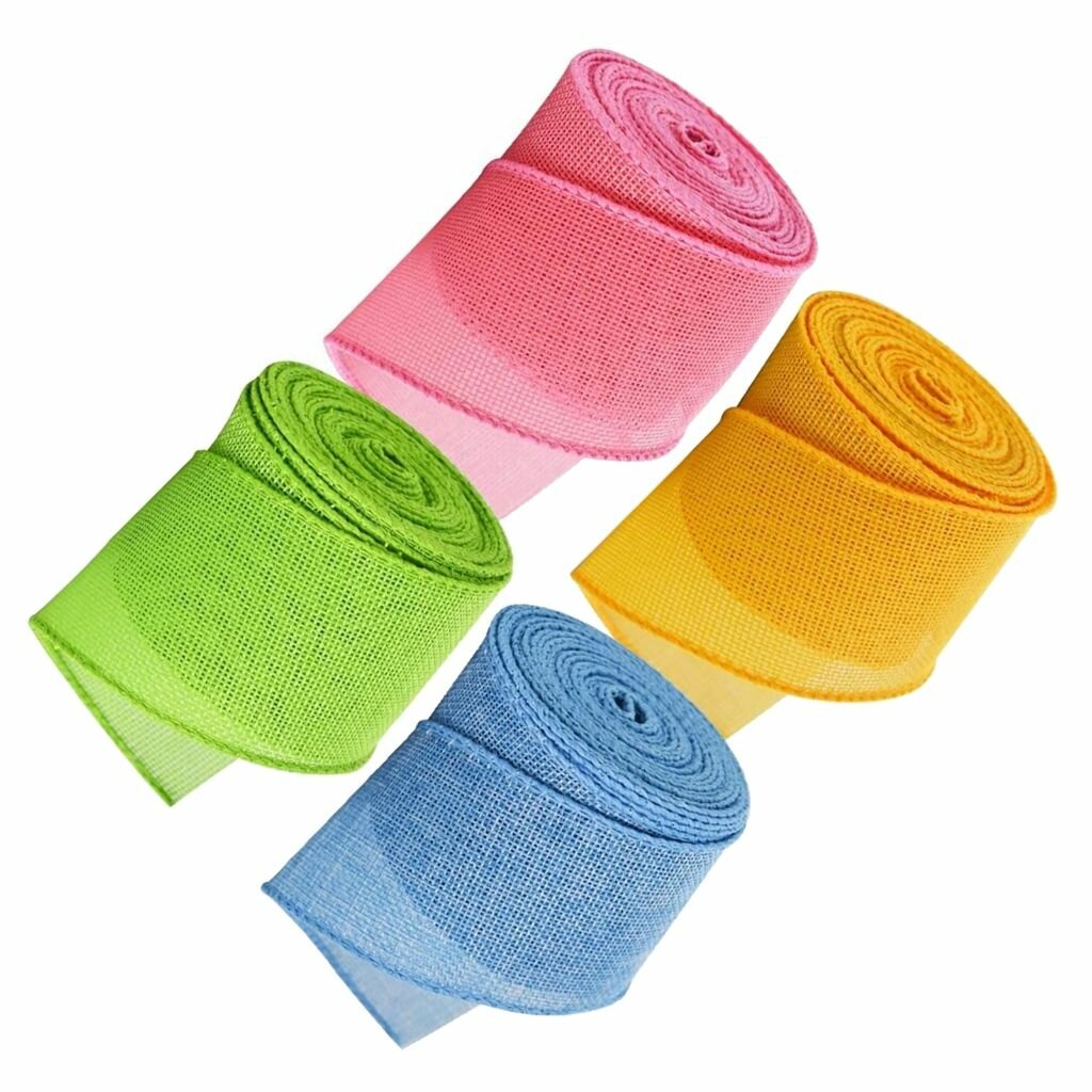 4 рулона гирлянды для украшения дома, галстук-бабочка, цветная четырехцветная лента