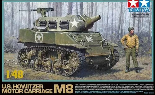 Tamiya 32604 1/48 U.S. HOWITZER MOTOR CARRIAGE M8 сборная модель танка