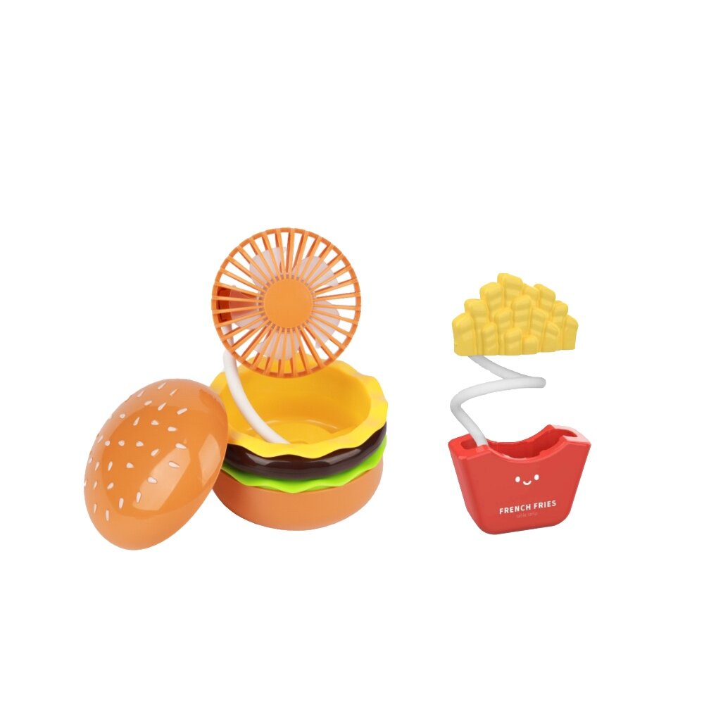 Ручной вентилятор JOYAL JFS03 портативный, цвет: classic burger + fries light