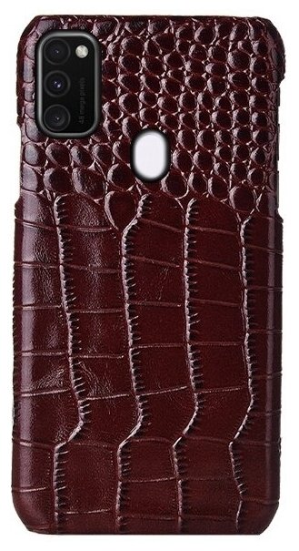 Чехол-накладка-бампер MyPads Premium для Samsung Galaxy M30s / Samsung Galaxy M21 SM-M215 (2020) из натуральной кожи с тиснением крокодила экзоти.