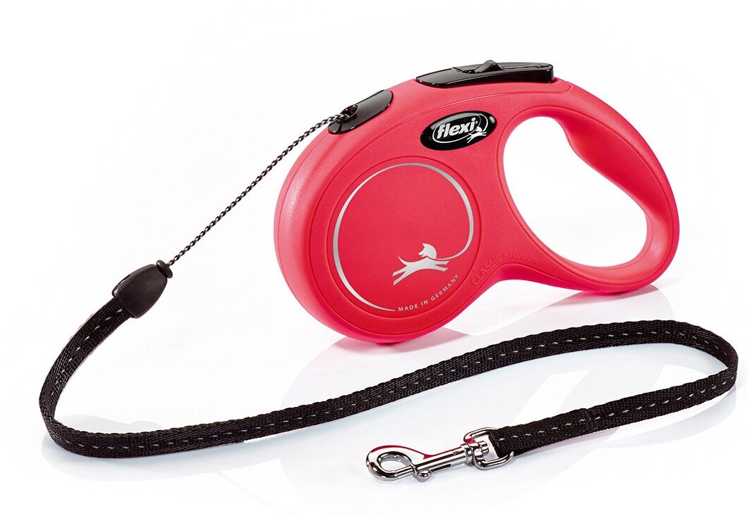 Поводок-рулетка Flexi New Classic cord S 5m 12 kg RED