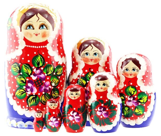 Матрёшка деревянная 7 мест 19 см сувенирная продукция