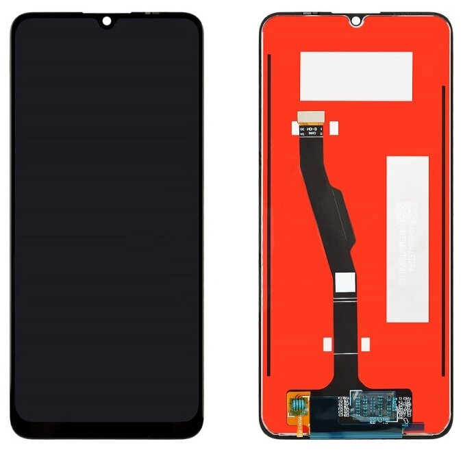 Дисплей (экран) в сборе с тачскрином для Huawei Honor 9A, Y6p черный (Premium LCD) / 1600x720