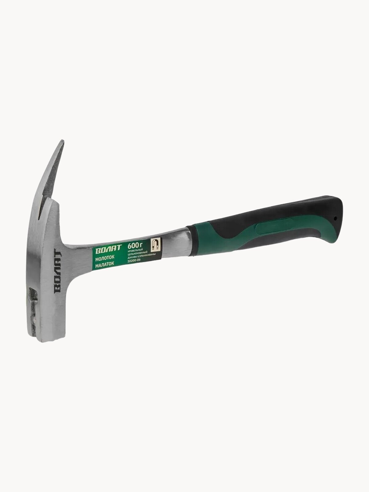 Молоток кровельный 0,6 кг широкий цельнокованый с магнитом волат (10200-06)