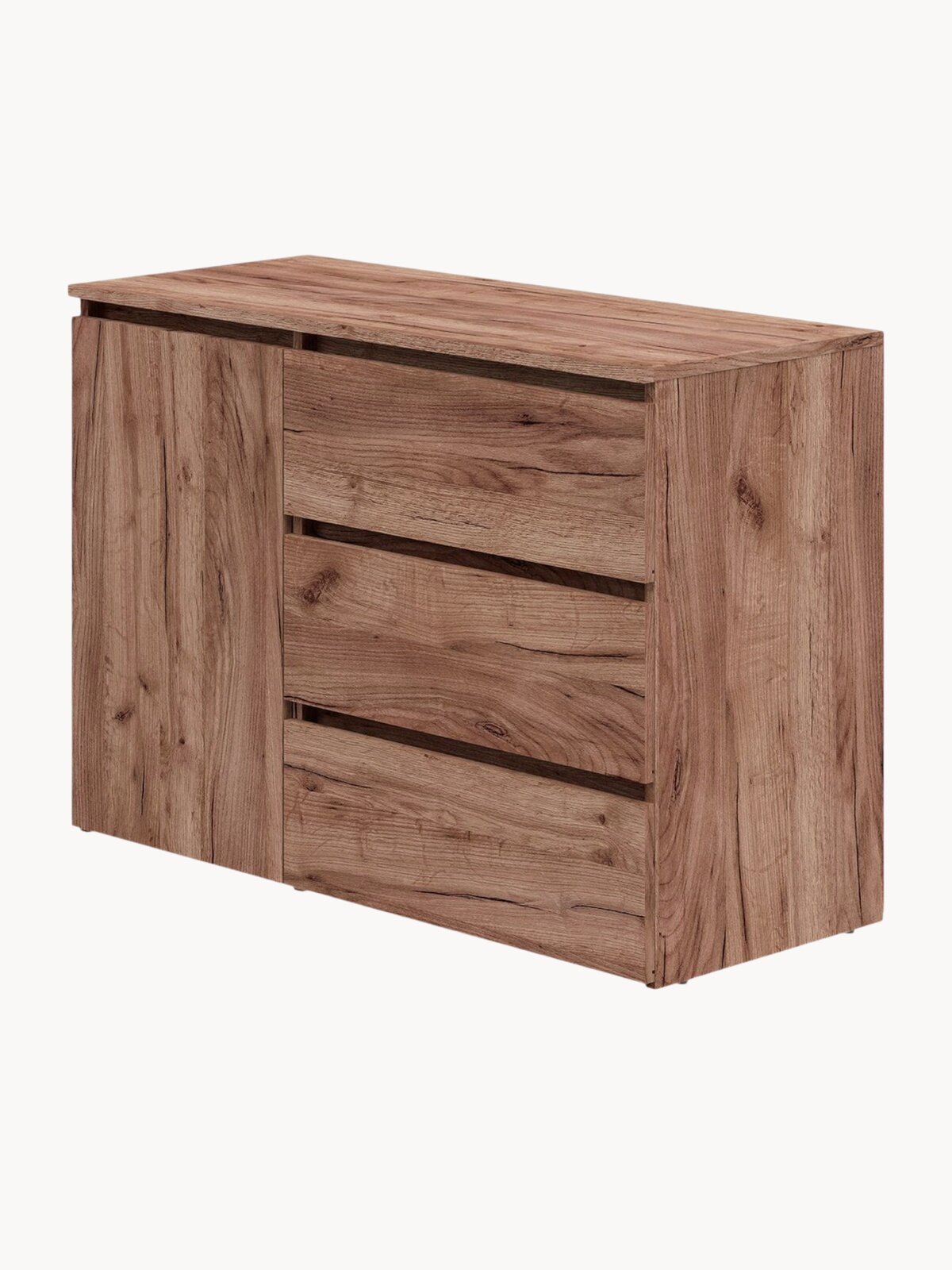 Комод trinitimebel К-26, с 3 ящиками и дверцей, 100х71х42см, табак