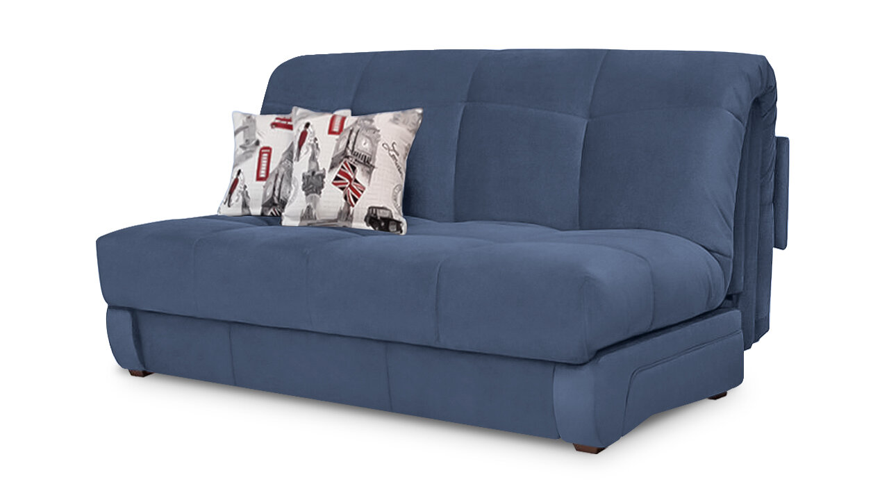 Диван Юпитер Vivaldi 14 NEW 145x115x95 см, синий Велюр, аккордеон Фиеста