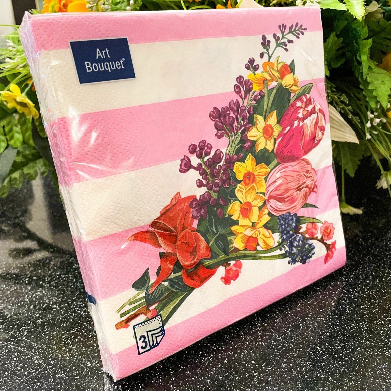 Салфетки Desna "Весенняя Мозаика", с рисунком, 33х33 см, целлюлоза