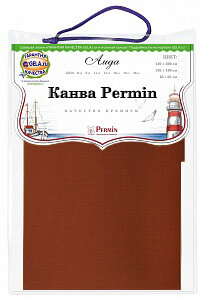 Канва в упаковке Aida 14 ct, 5,4 клетки на 1 см, цвет 93 какао, 65 х 50 см 50 х 65 см N93 какао PERMIN 357/50/93