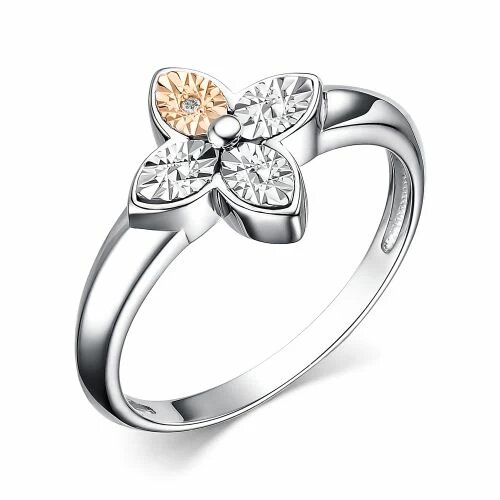 Кольцо, серебро, 925 проба, бриллиант