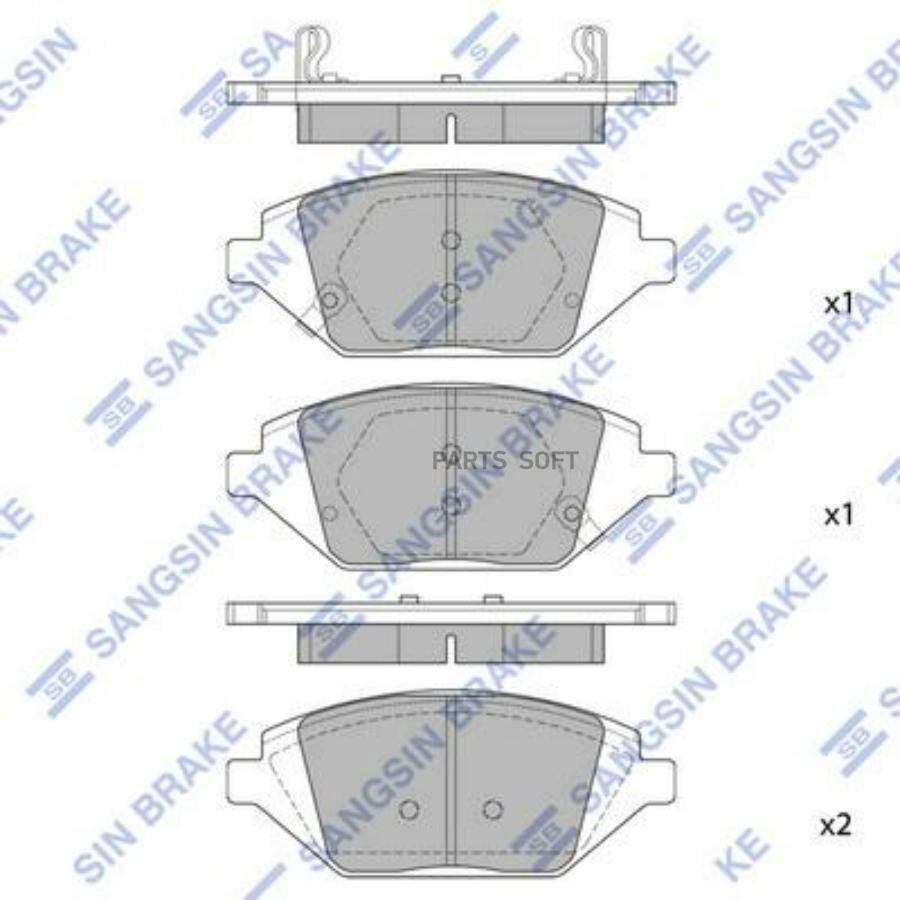 SP1837 SANGSIN BRAKE Колодки тормозные передние SP1837