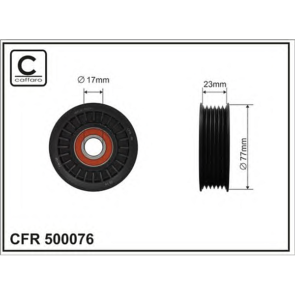 CAFFARO 500076 (53030958AC / 53030958AD / 68045800AA) ролик натяж-ля ремня