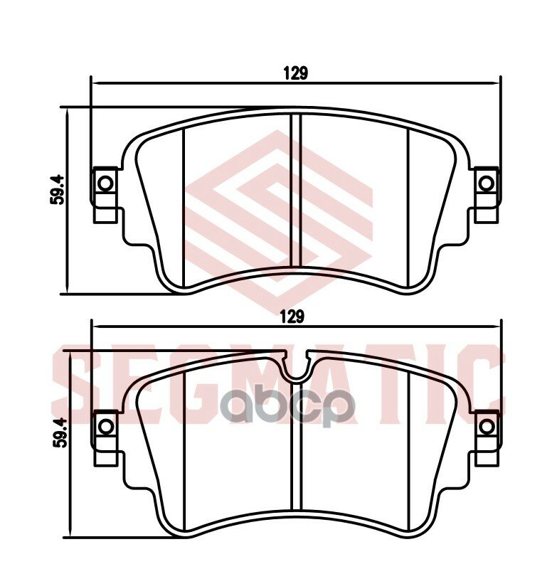 Колодка торм. диск. зад. AUDI A4 B9 15-, A5, Q5, Q7 15- [129*59.4*17.5] SEGMATIC арт. SGBP2762